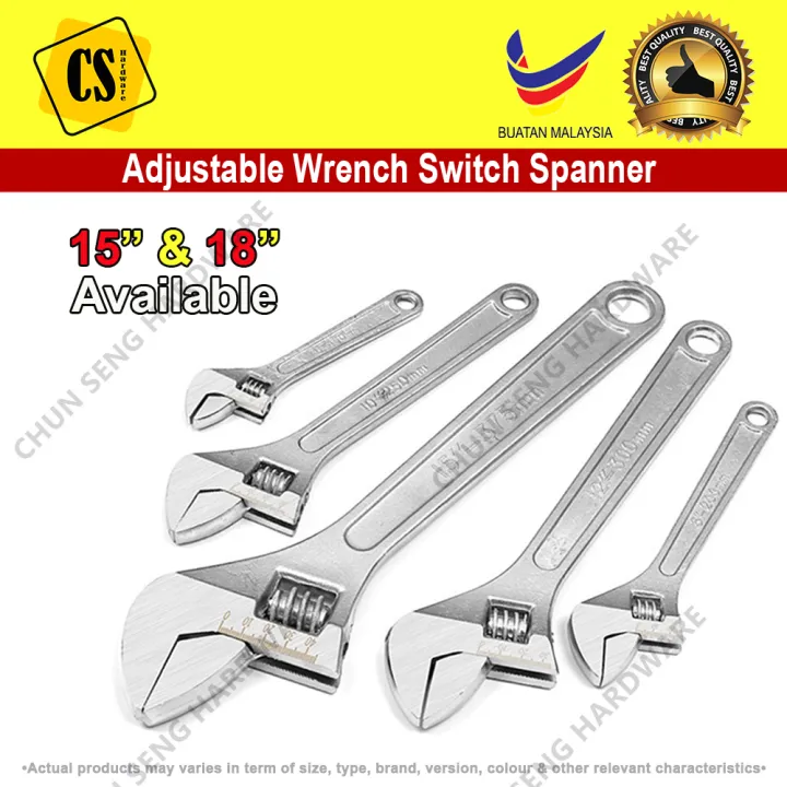 Adjustable Wrench Switch Spanner Spana Hidup 12" 18" Multi Function ...