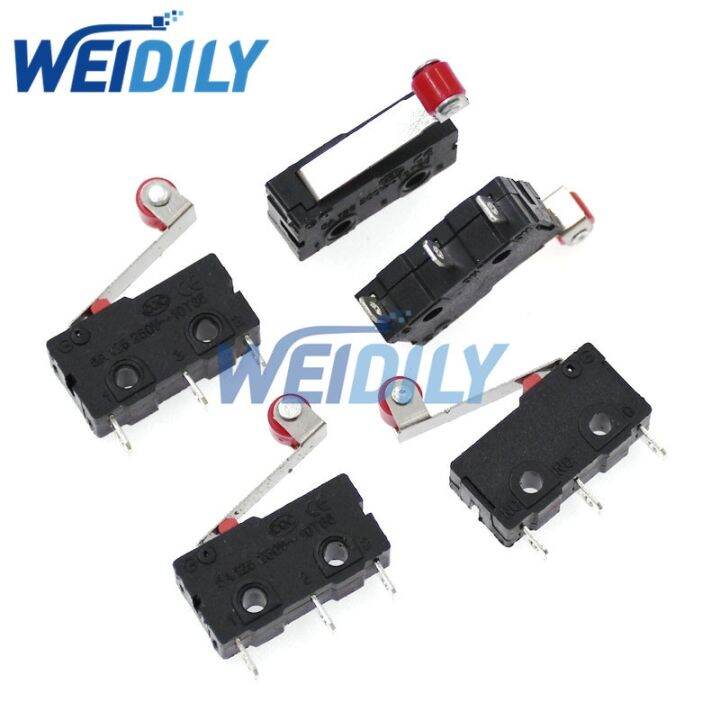 5PCS Mini Limit Switch Roller Lever Arm SPDT Snap Action 5A 250V Tact Micro Switches New ...