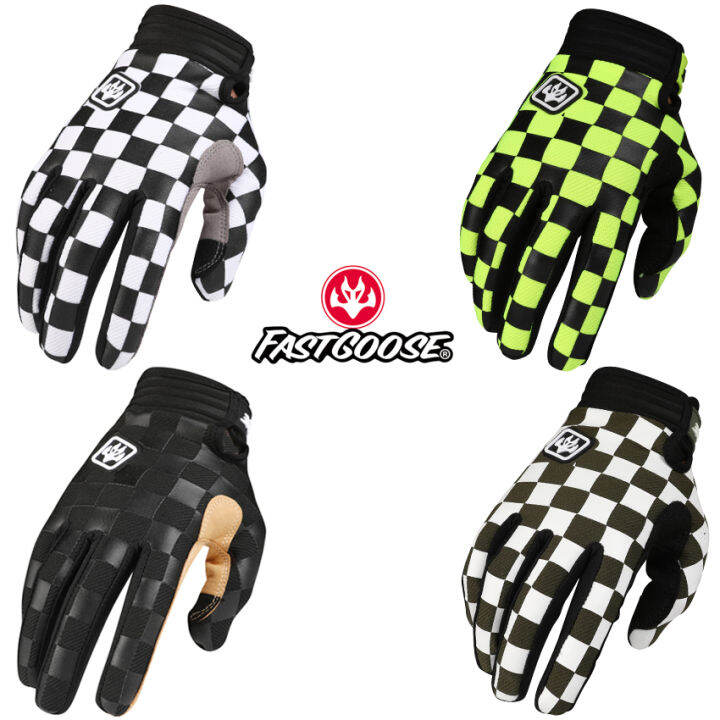 FASTGOOSE Black and white checked men's and women's bike mountain bike ...