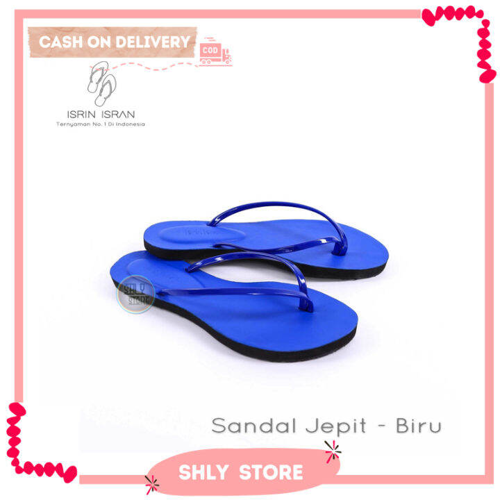 Isrin Isran Beach Sandal - Biru By Shly store | Sandal Jepit Wanita | Sandal Wanita | Sandal ...