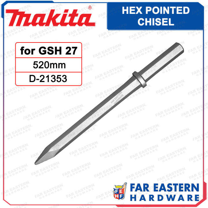 MAKITA Hex Shank Pointed Chisel for GSH 27 Demolition Hammer 520mm D ...
