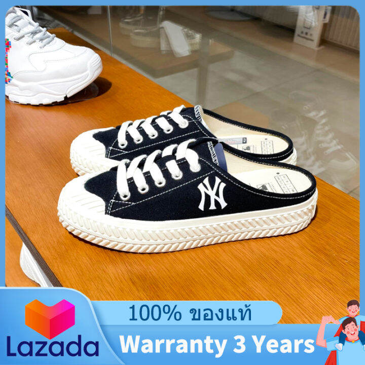 【ของแท้อย่างเป็นทางการ】MLB NY Play Ball origin Mule YorK Yankees Shoes Men's and Women's Canvas ...