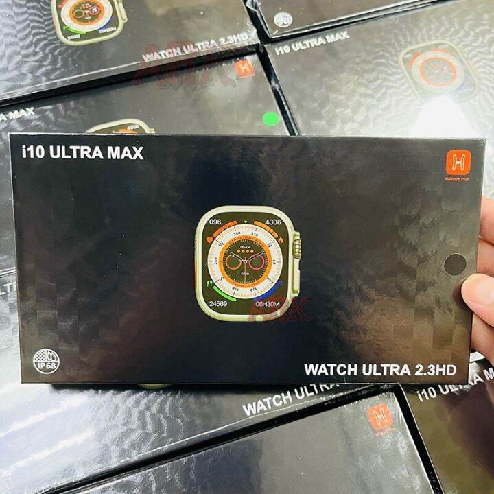 ต้นฉบับ i10 Ultra Max Smart Watch ผู้ชายผู้หญิง IP67 กันน้ําไร้สายชาร์จ Smartwatch Pk HK8 Pro ...