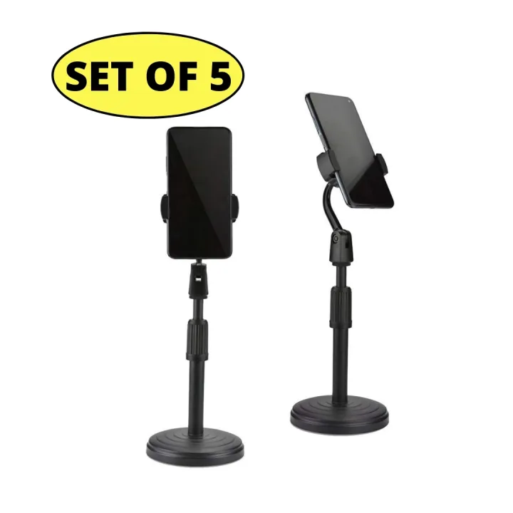 SET OF 5 Cell Phone Stand Holder for Live/Vlogs, Foldable & Adjustable ...