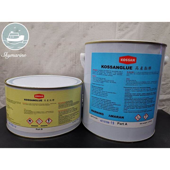 Kossan Epoxy Glue A+B parts 6.3kg [Ready Stock] | Lazada