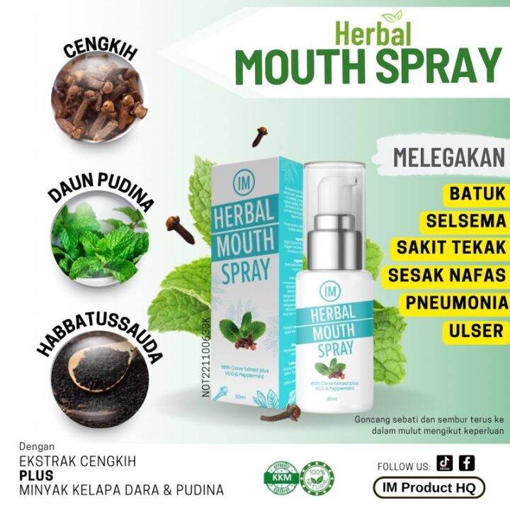 NUSRAH IM Herbal Mouth Spray Cengkih, Herba dan pudina habatussauda ...