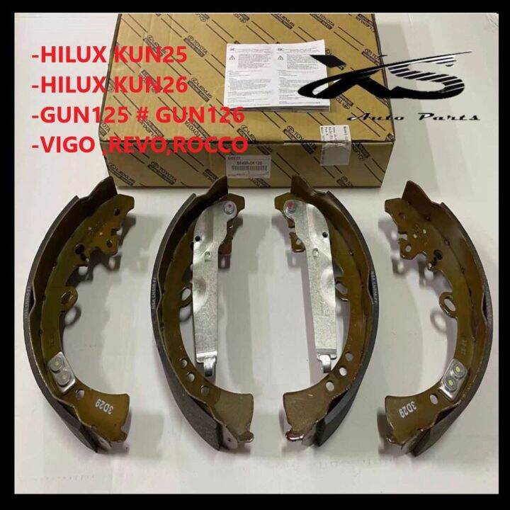 TOYOTA GENUINE REAR BRAKE SHOES HILUX KUN25 / KUN 26 / GUN125 GUN 126 ...