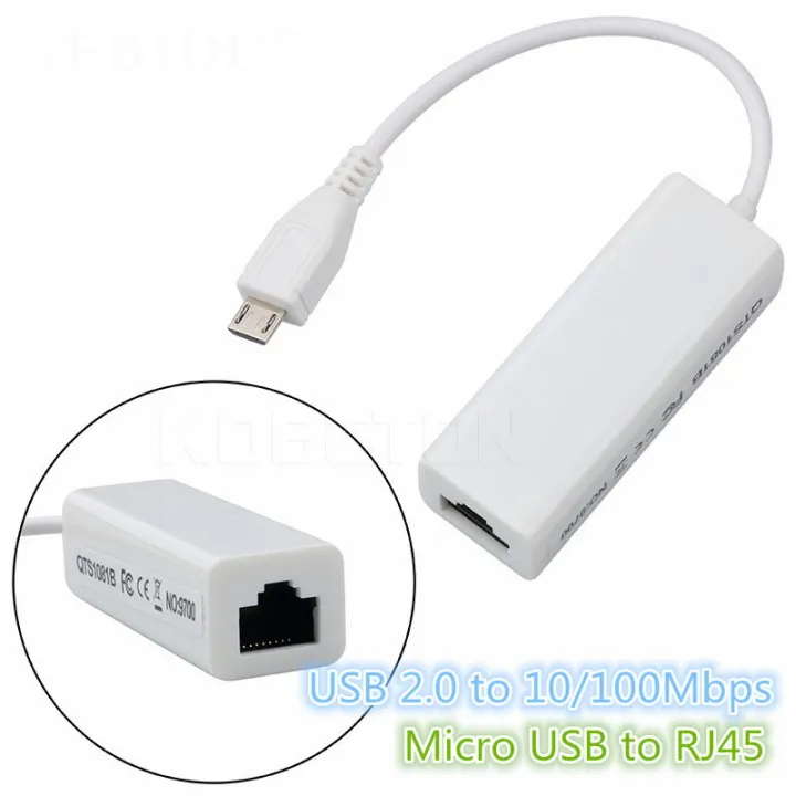 Micro USB To RJ45สายแลนอุปกรณ์แปลงสัญญาน100Mbp/Sการ์ดเน็ตเวิร์คสำหรับ ...
