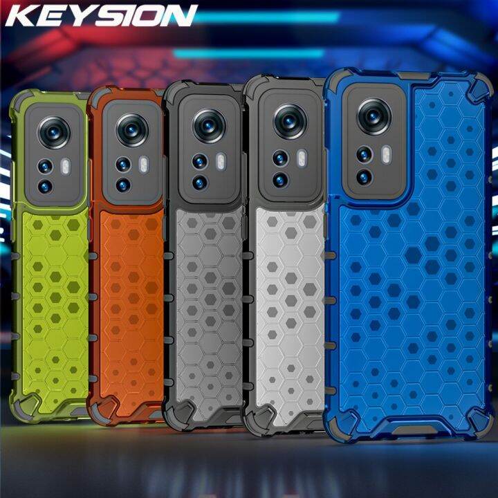 KEYSION เคสเกราะกันกระแทกสำหรับ Xiaomi Mi 12 12X 12 Pro 5G โปร่งใสรังผึ้งโทรศัพท์ฝาหลังสำหรับ ...