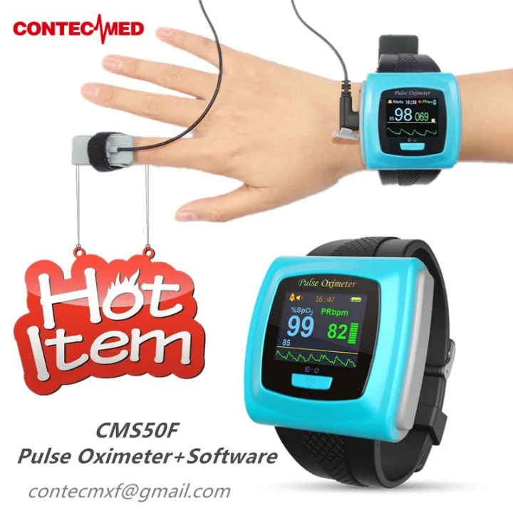 CONTECMED CMS50F Wrist Pulse Oximeter Over night Sleep Study SPO2 ...