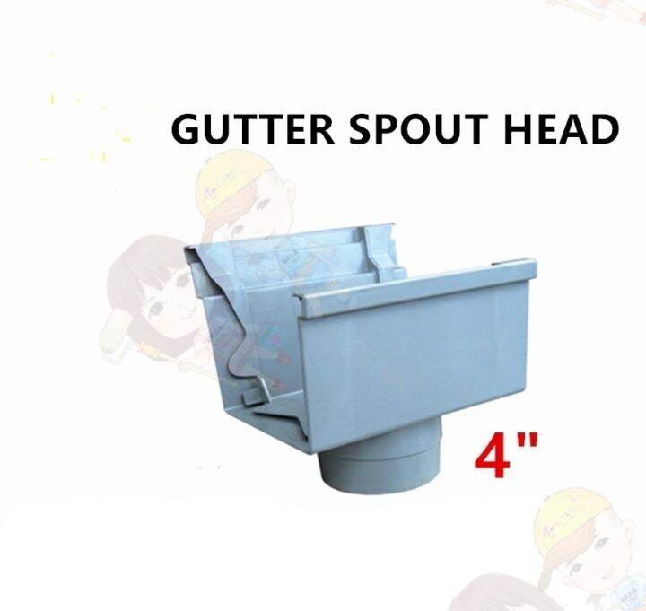 F300 PVC GUTTER SPOUT HEAD GREY ( 3" OR 4") | Lazada