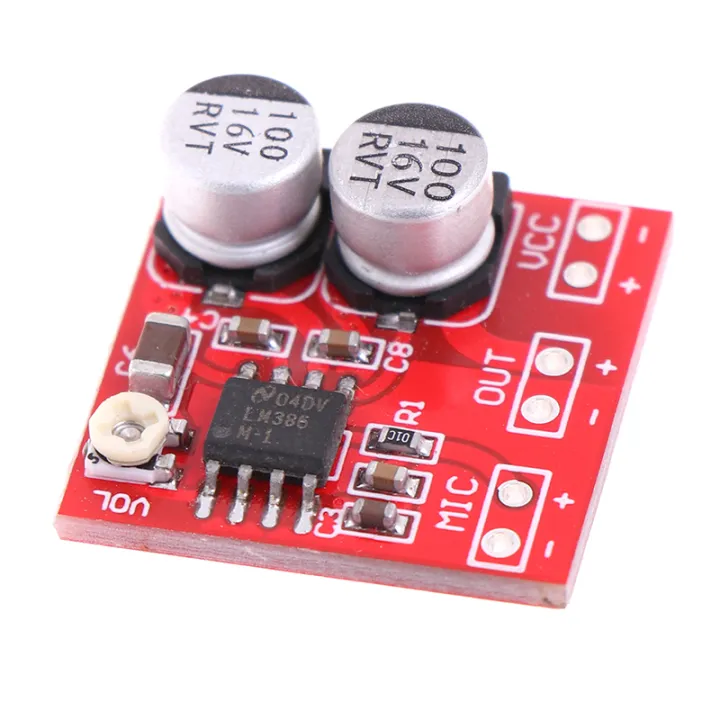 Valitoo DC 5V-12V LM386 electret microphone power amplifier board gain ...