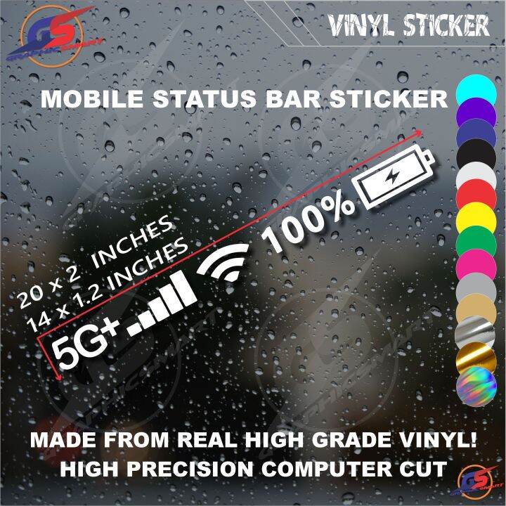 Mobile Status Bar Wifi Signal Battery Sticker Vinyl Decal | Lazada PH