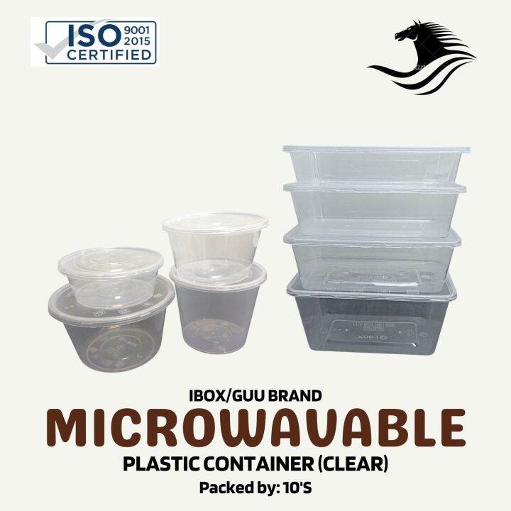 |10PCS| - Rectangle and Round Clear Plastic Microwaveable Container ...