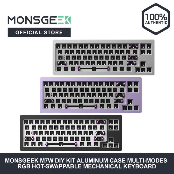 Monsgeek M7W DIY Kit Aluminum Case Multi-Modes RGB Hot-Swappable Mechanical Keyboard | Lazada PH