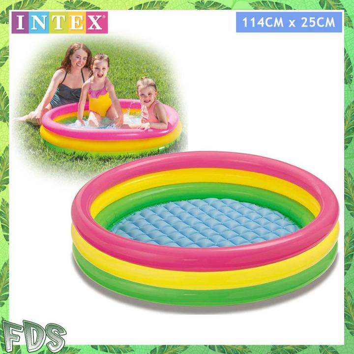 INTEX 57412 (NP24) Sunset Glow Three Rings Soft Inflatable Floor ...