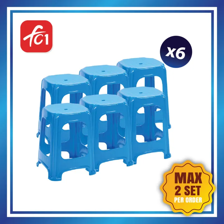 FC1 6IN1 Stackable Modern Design Furniture Square Shaped Kerusi Plastik ...