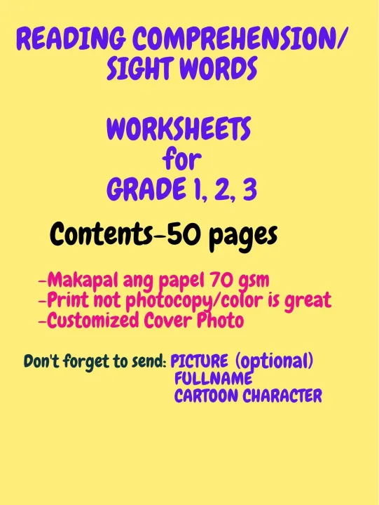 [COD]Reading Comprehension GRADE 1,2,3 | Lazada PH