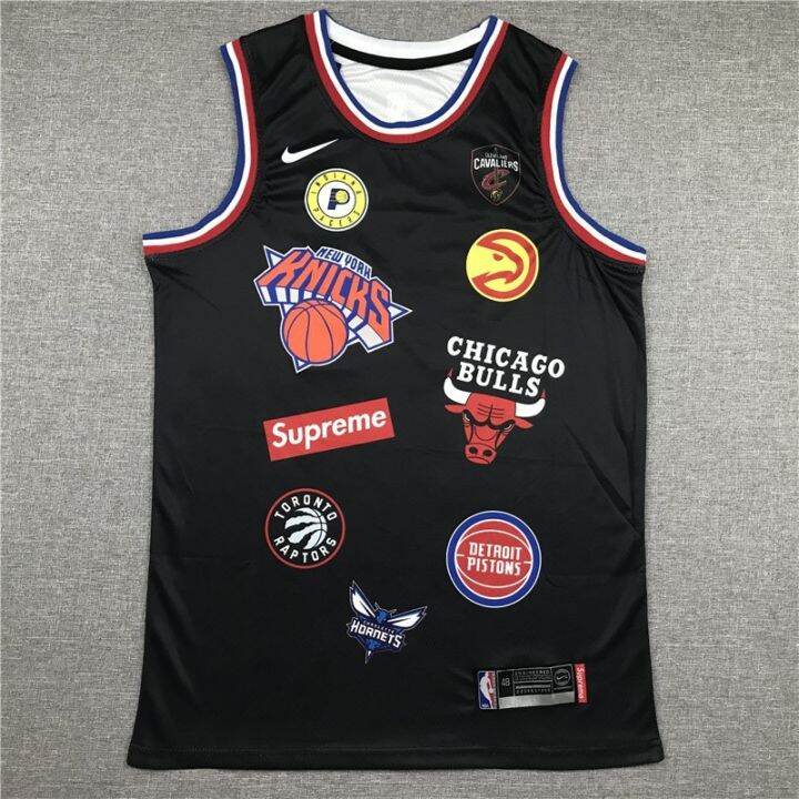ขายเสื้อผ้าบาสเกตบอลสูง NBA Supreme 94 all teams logo Sports black ...
