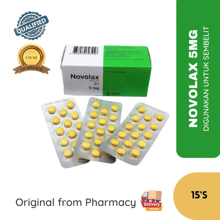 NOVOLAX UBAT SEMBELIT DEWASA LAXATIVE BISACODYL 5MG TABS 15'S/STRIP ...