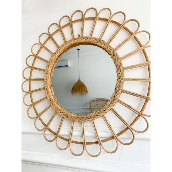 Cermin Rotan Aesthetic / Cermin Dinding / Cermin Bulat | Lazada Indonesia
