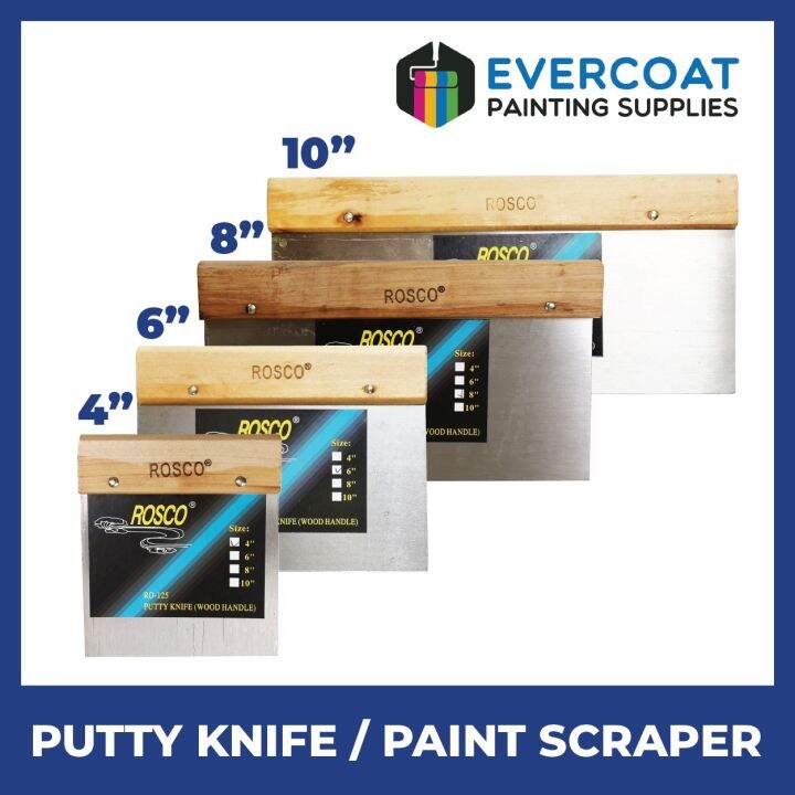Putty Knife / Paint Scraper (Wood Handle) 4”, 6”, 8”, 10” | Lazada PH