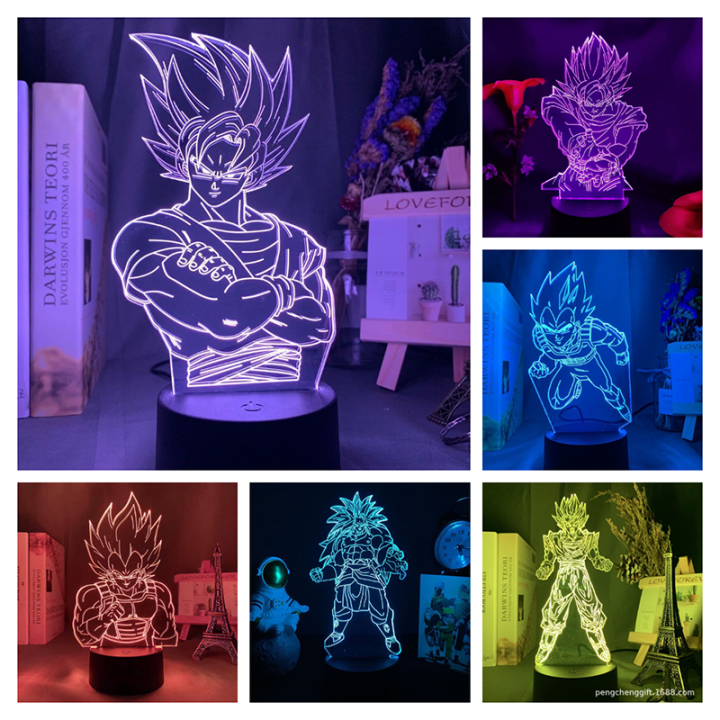 Dragon Ball Super Ultra Instinct Goku Anime Figure 3D Lamp LED Figurine ...