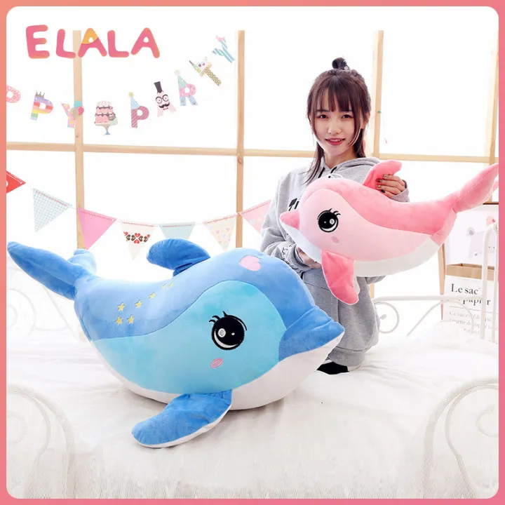 【ELALA】Little Dolphin คู่ตุ๊กตาตุ๊กตาหนานุ่มเตียงนอนหมอนเด็กตุ๊กตา ...