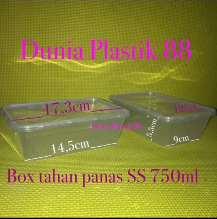 isi25PCS 750ML KOTAK tempat box wadah plastik makanan nasi food packing ...