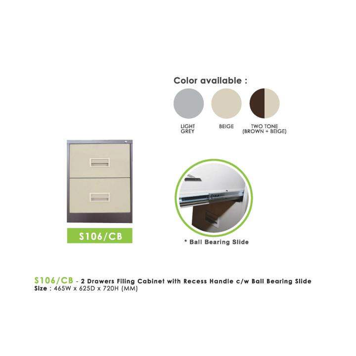 (FREE Delivery Klang Valley) Filing Cabinet with Recess Handle c/w Ball ...