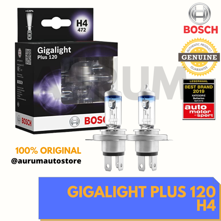 Bosch H4 (472) Plus 120 Gigalight headlight bulbs - 12 V 60/55 W P43t - 2 bulbs | Lazada PH