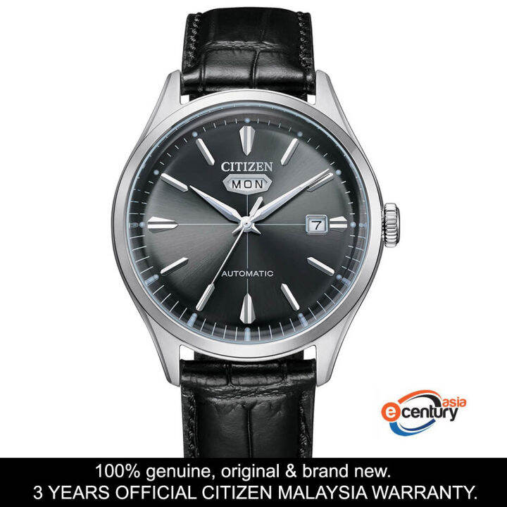 Citizen C7 series NH8390-20H Men's Automatic Day-Date 50M Black Leather ...