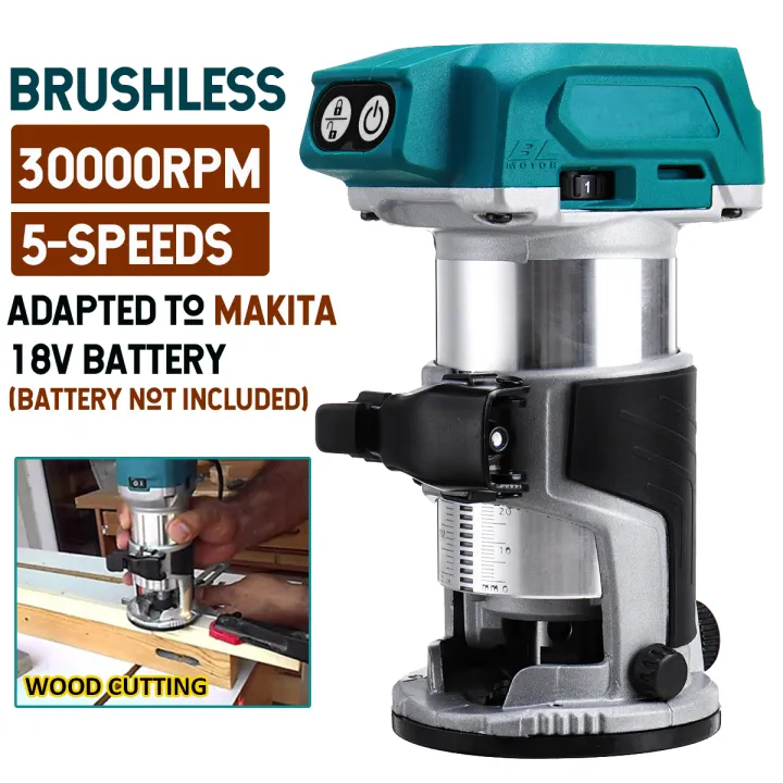 Mustool Brushless Electric 5 Speeds Hand Trimmer Cordless Wood Router ...