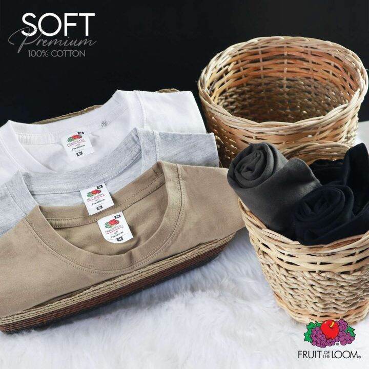 Fruit of the Loom Soft Premium Round Neck 100 Cotton Neutral Color ...