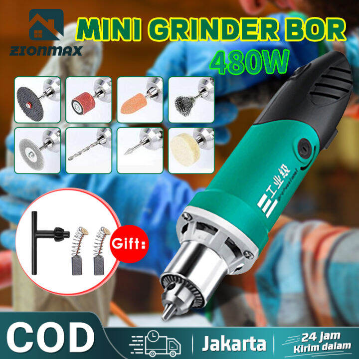 Mesin Gerinda Gerinda 6mm Drilling Machine 220V/480W Mini Full Set ...
