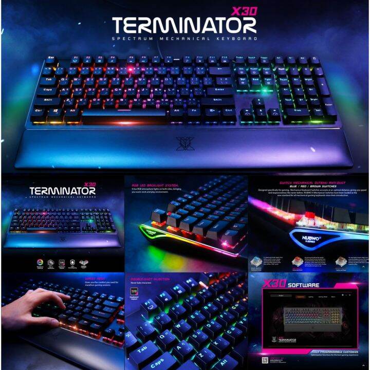 โปรโมชั่น Nubwo X30 Terminator / Mechanical Gaming Keyboard RGB Switch ...