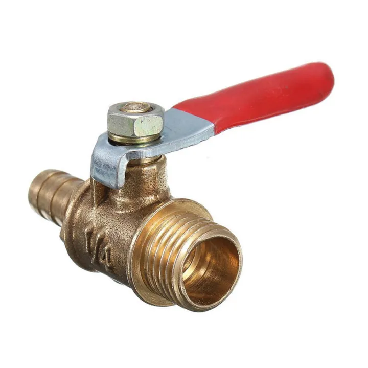 MZRTNZ High Quality Male Threaded Red Handle Piping System 1/4'' Brass ...