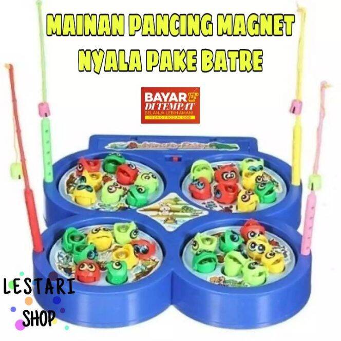 pancingan magnet nyala muter pake ukuran besar 4 kolam | Lazada Indonesia