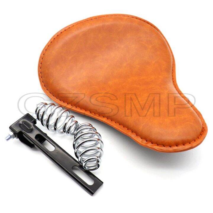 【CW】Motorcycle Leather Solo Passenger Seat Cover Cowl Pad For Harley ...