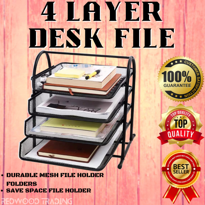 TOP SELLING 4 LAYER DESK FILE | Desk Organizer with 4 Sliding Trays ...