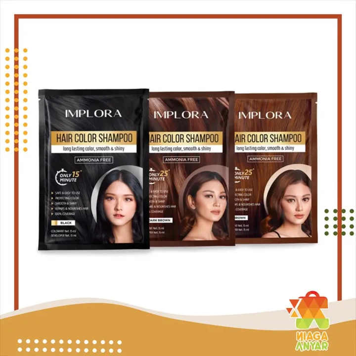 NA Implora Hair Color Shampoo Sachet / Sampo Pewarna Rambut Original ...