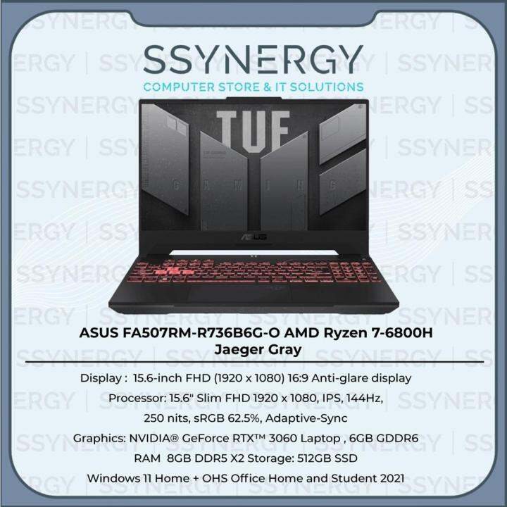 ASUS TUF A15 FA507RM-R736B6G-O R7-6800H, 16GB, 512GB, RTX3060 6GB,W11 ...