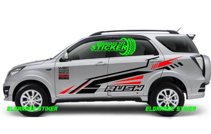 Stiker mobil toyota rush cutting stiker body samping mobil rush terios | Lazada Indonesia