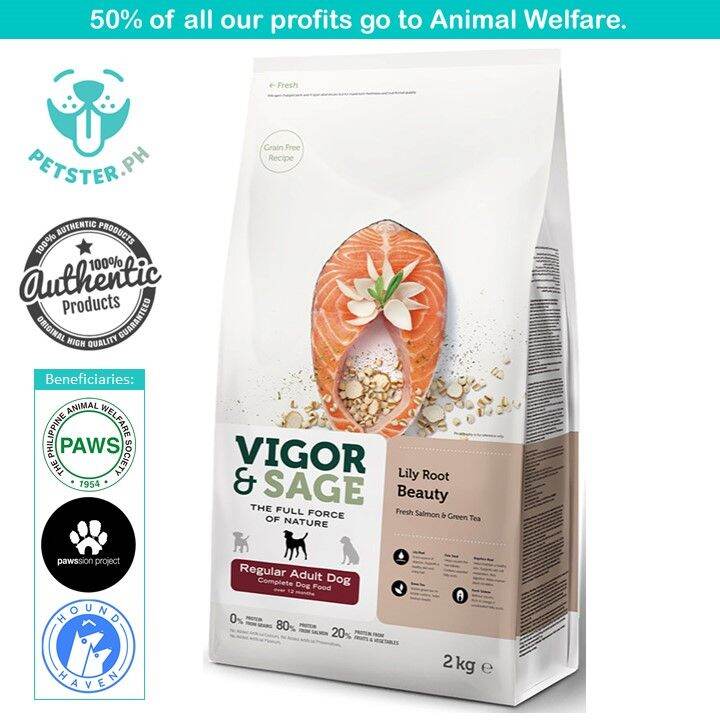 Vigor & Sage Dry Dog Food Lily Root Beauty Regular Adult Dog 2kg ...