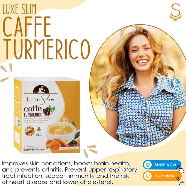 Luxe Slim Caffe Turmerico 10 Sachets Immunity, Energy Booster, Stronger ...