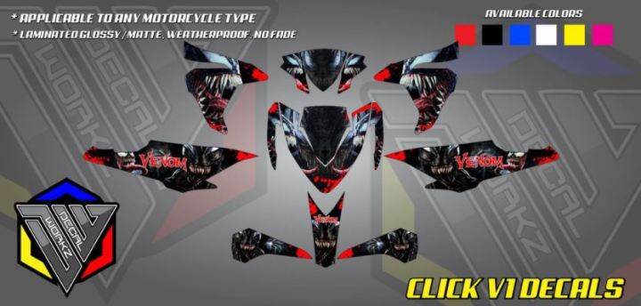 Honda Click 125 / 150 V1 / V2 Venom Decals | Lazada PH