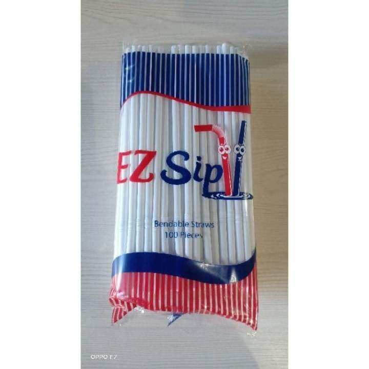 Ez Sip 100 pcs White Bending Straw For Palamig , Sodas and Juices ...