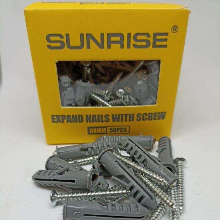 50pcs TOX with Screw (Expand Nails Screw Sunrise Brand) 6mm 8mm 10mm ...