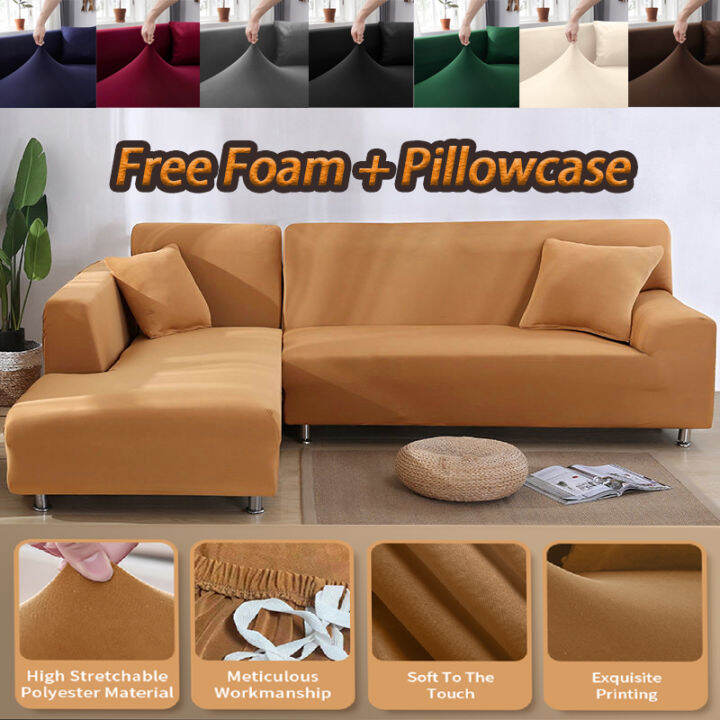1/2/3/4 Seat Sofa Cover Regular Fit L Shape Sofa Cover Extendable ...