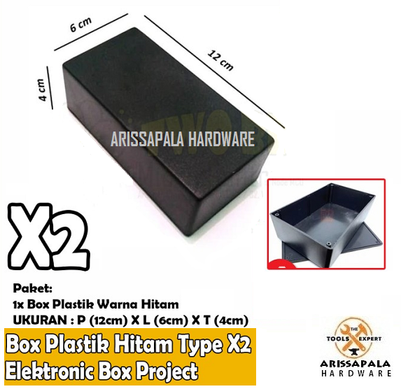 Box Plastik Hitam Type X2 Kotak Tempat Rangkaian Komponen Elektronik ...